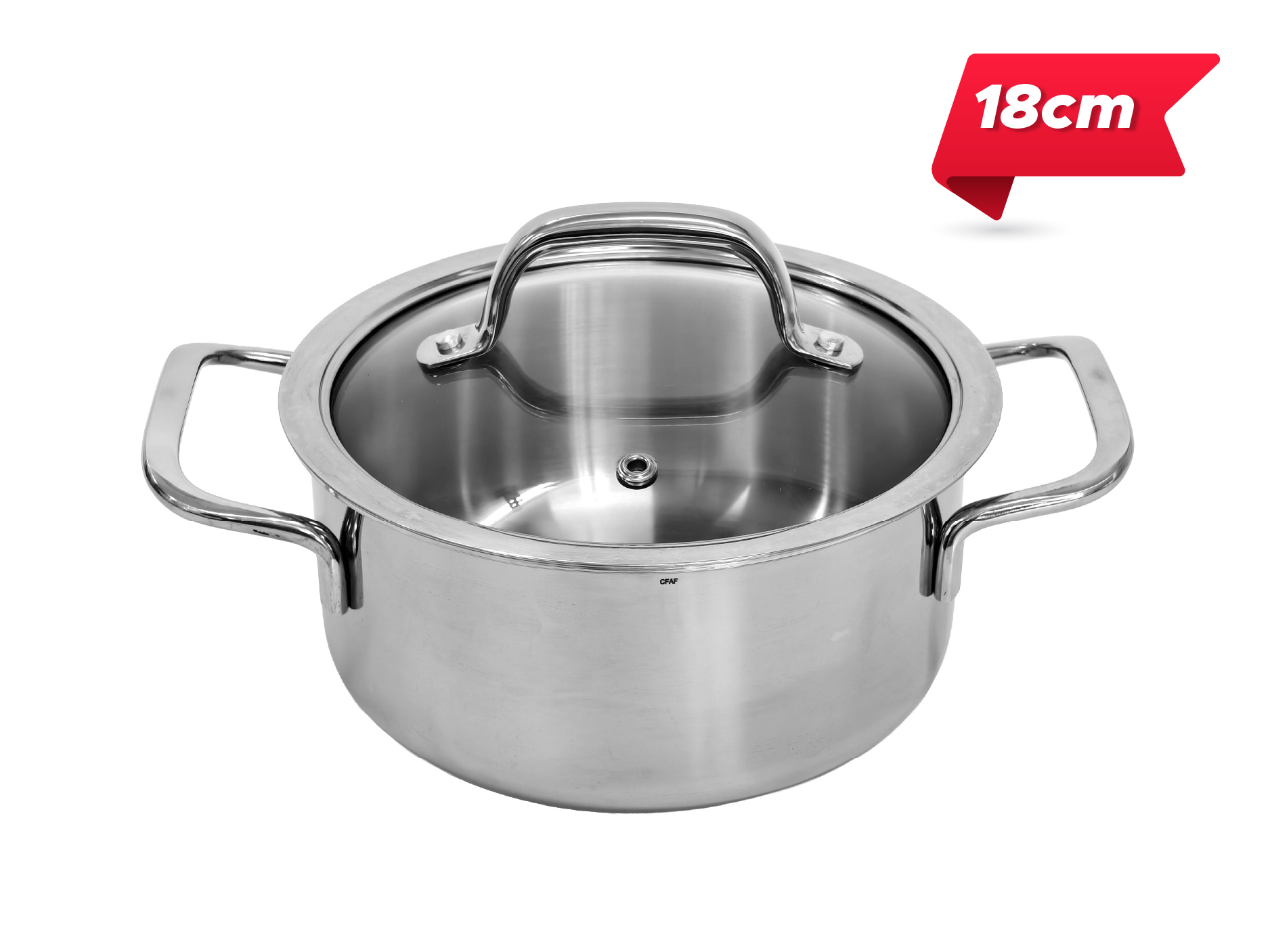 Nồi Uni-Clad inox 3 lớp nắp kính chống dính 18cm KIMS COOK